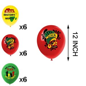 Black History Month Party Banner Plus Black History Month Party Cake Topper and Patrty Latex Ballons for Black History Month Party Decorations Party Supplies