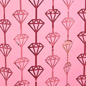 xo, Fetti Bachelorette Party Decorations Diamond Foil Curtain - Set of 2 | Rose Gold Bridal Shower Gift Backdrop, Bridesmaid Favors