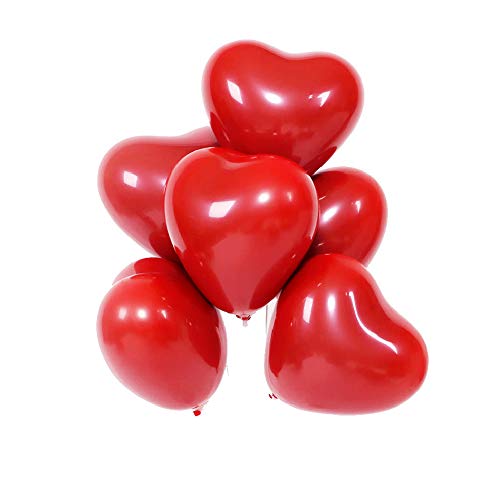 Soochat Heart Latex Balloons, Valentine's Day Balloons, Red Heart Shaped Balloons for Valentine Day Wedding Party Decoration 30 Pcs