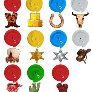 TMCCE Wild West Cowboy Western Hanging Swirls Foil Western Party Decoration Western Cowboy Theme Party Photography Backdrop Supplies 44Ct