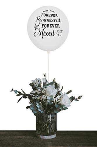 30 Biodegradable latex balloons for release to Celebrate life, Bereavement, Condolences, Funeral, Anniversary, Memorial services, Memory table, Ash Scatterings (WhiteSilver-ForeverHeartsMemory)