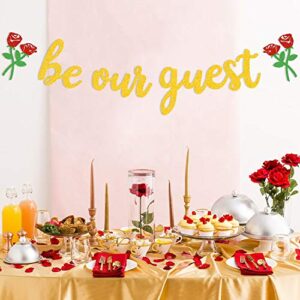 Be Our Guest Banner Beauty And The Beast Party Supplies Reception Banner Bachelorete Party Engagement Party Decorations