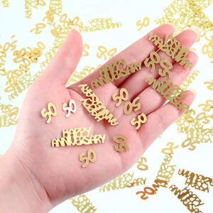 Gejoy 4 Bags Gold 50th Anniversary Confetti Glitter Confetti Table Decorations for 50th Anniversary Wedding Party Decoration