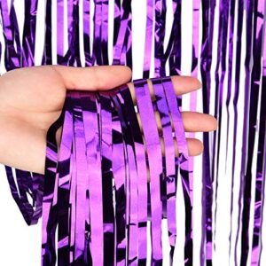 9 Pieces Mardi Gras Party Decoration Gold Purple Green Metallic Foil Curtains Mardi Gras Fringe Curtains Shimmer Curtain Tinsel Garland for Carnival Bunting Party Decoration