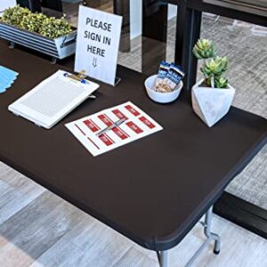 Iceberg iGear Stretch Fabric Table Top Cap Cover, fits 6' Tables, Polyester/Spandex, Black, 30" W x 72" L