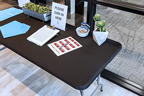 Iceberg iGear Stretch Fabric Table Top Cap Cover, fits 6' Tables, Polyester/Spandex, Black, 30" W x 72" L