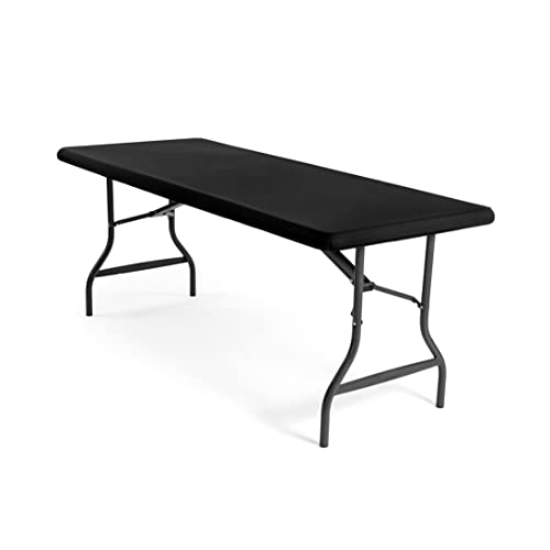 Iceberg iGear Stretch Fabric Table Top Cap Cover, fits 6' Tables, Polyester/Spandex, Black, 30" W x 72" L