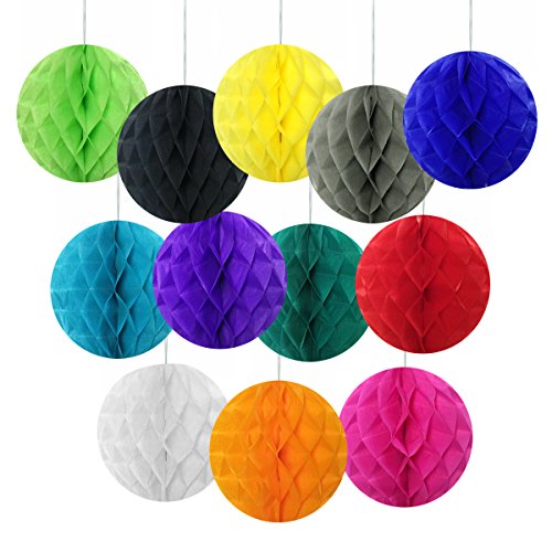 Wrapables 6" Set of 5 Tissue Honeycomb Ball Party Decorations for Weddings, Birthday Parties, Baby Showers, and Nursery Décor, Orange