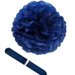 TopAAA 12pcs Tissue Paper Flower Poms Wedding Birthday Party Room Decoration of 10 inches (Royal Blue)