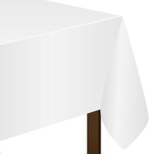 Amscam Rectangular Party-tablecovers, 54" x 108", White