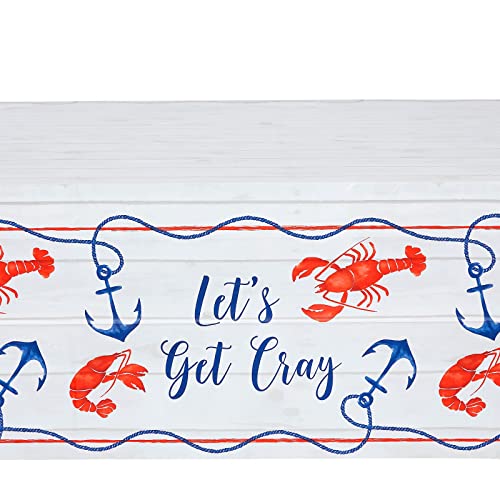 BLUE PANDA 3 Pack Crawfish Table Covers for Crawfish Party Decorations, Rectangular Tables, Party Supplies (5 x 9 Feet)