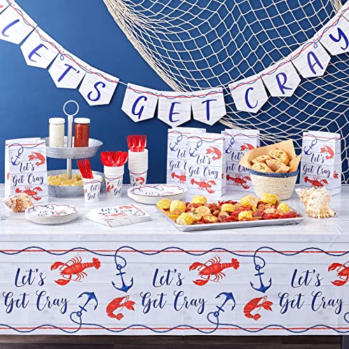 BLUE PANDA 3 Pack Crawfish Table Covers for Crawfish Party Decorations, Rectangular Tables, Party Supplies (5 x 9 Feet)