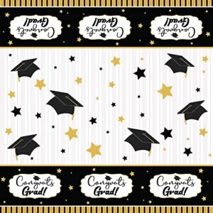 JOYIN 3 Pcs Graduation Tablecloths, 54"x108" Congrats Grad Tablecover for 2023 Graduation Party Supply Decoration Schools or Grades Party Supplies