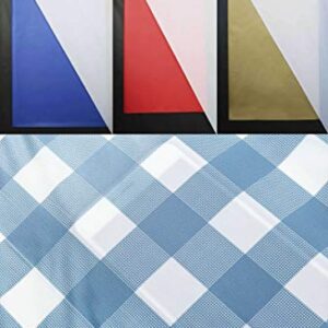 Blue Gingham Checkered Plastic Tablecloths 3 Pack Disposable Table Covers 54 x 108 Inches Party Tablecovers PEVA Vinyl Buffalo Plaid Table Cloths for Rectangle Tables Upto 8 ft and Picnic Barbecue