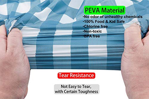 Blue Gingham Checkered Plastic Tablecloths 3 Pack Disposable Table Covers 54 x 108 Inches Party Tablecovers PEVA Vinyl Buffalo Plaid Table Cloths for Rectangle Tables Upto 8 ft and Picnic Barbecue