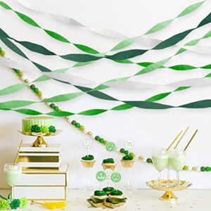 Green Crepe Paper Streamers 8 Rolls 656 ft Crepe Paper Decorations for Birthday Party, Baby Shower or Reunion (Green Gradient)