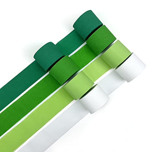 Green Crepe Paper Streamers 8 Rolls 656 ft Crepe Paper Decorations for Birthday Party, Baby Shower or Reunion (Green Gradient)