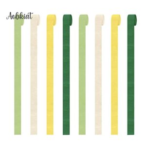 AOBKIAT Party Decorations, 8 Rolls Yellow Green Crepe Paper Streamers for Rustic Wedding, Birthday, Baby Shower, Lemon Themed Party