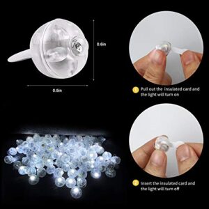 Aogist 100pcs White LED Balloon Light,Tiny Led Light Mini Round Led Ball Lamp for Paper Lantern Balloon,Indoor Outdoor Party Event Fun Halloween Christmas Party Wedding Decoration Supplies