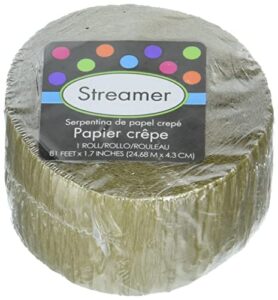 amscan crepe streamer, 81 feet, gold