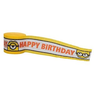 birthday crepe paper streamer – 30′, despicable me, 1 pc