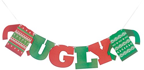 Beistle Ugly Sweater Streamer Party Supplies, 11.25"x6', Red/Green