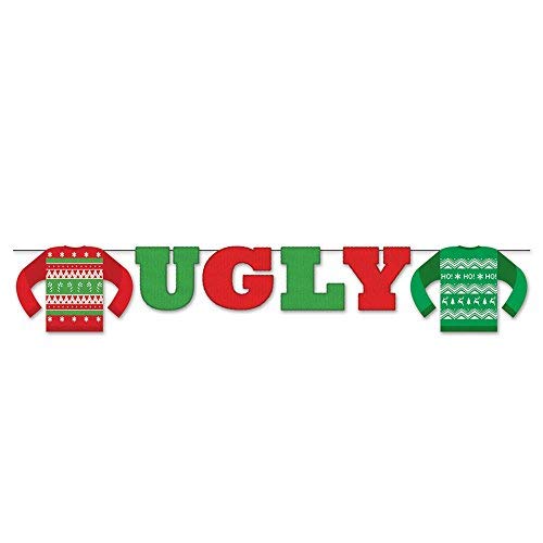 Beistle Ugly Sweater Streamer Party Supplies, 11.25"x6', Red/Green