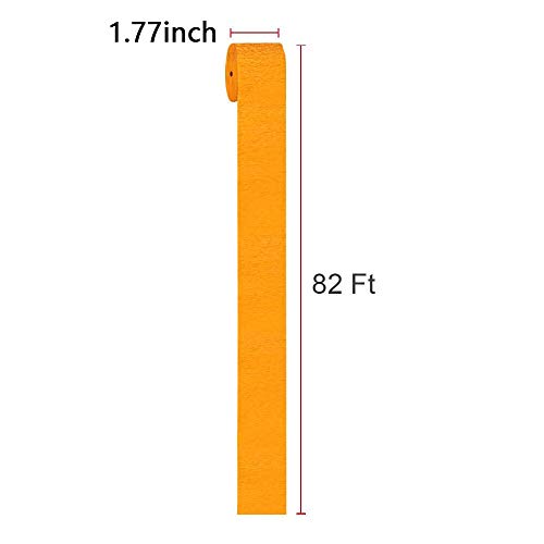 ZOOYOO 81 Feet Orange Party Streamers, 6 Rolls Orange Crepe Paper Streamers Decorations