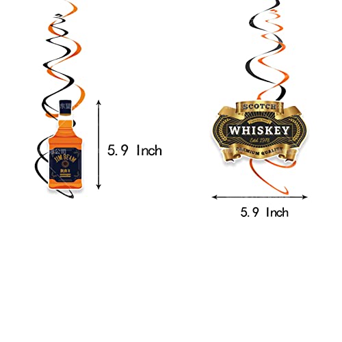 Whiskey Birthday Party Decorations for Men, Aged to Perfection Party Supplies Whiskey Beer Party Hanging Swirls Ceiling Streamers for 30th 40th 50th Birthday Decorations Cheers and Beers Party