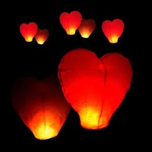 1* New Year Decoration Air Kongming Lantern Wishing Lamp Chinese Paper Wishing Lanterns Fly Candle Lamps Christmas Party Wedding (Color : Red)