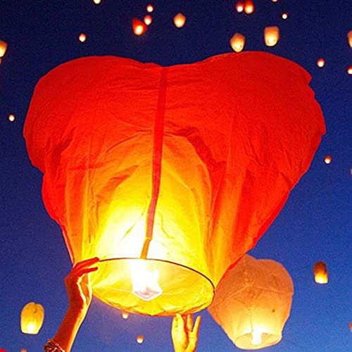 1* New Year Decoration Air Kongming Lantern Wishing Lamp Chinese Paper Wishing Lanterns Fly Candle Lamps Christmas Party Wedding (Color : Red)