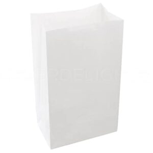 CleverDelights White Luminary Bags - 50 Pack - Wedding Christmas Holiday Luminaria