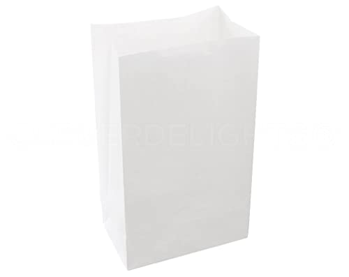 CleverDelights White Luminary Bags - 50 Pack - Wedding Christmas Holiday Luminaria