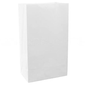 CleverDelights White Luminary Bags - 50 Pack - Wedding Christmas Holiday Luminaria