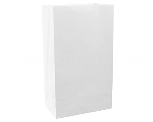 CleverDelights White Luminary Bags - 50 Pack - Wedding Christmas Holiday Luminaria