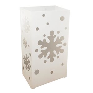 lumabase plastic luminaria lanterns, snowflake – set of 10