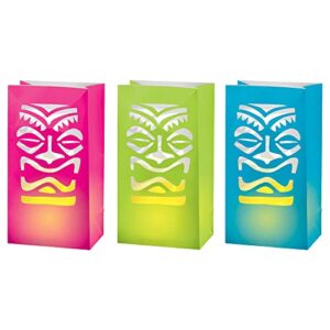 tiki led luminaries – 11″ x 6″, assorted colors, 6 pcs