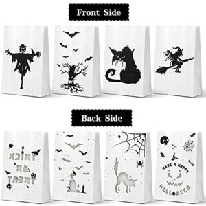 Halloween Lantern Luminary Paper Bags 4 Different Style 16 Pieces Paper Candle Bags with LED Tea Lights,Halloween Party Decor