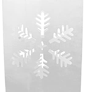 CleverDelights White Luminary Bags - 30 Count - Snowflake Design - Christmas Holiday Luminaria