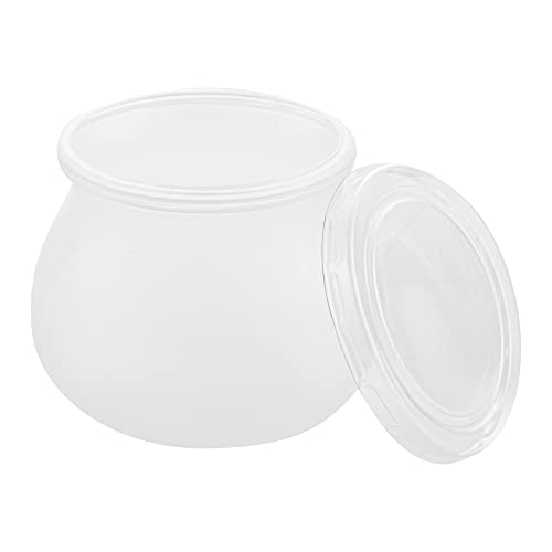 4 oz Clear Plastic Bulbous Candy Jar with Lid - with Lid - 2 1/2" x 2 1/2" x 2 1/2" - 100 count box - Restaurantware