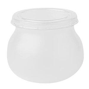 4 oz Clear Plastic Bulbous Candy Jar with Lid - with Lid - 2 1/2" x 2 1/2" x 2 1/2" - 100 count box - Restaurantware