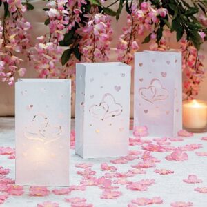 Luminary Bags Paper Two Hearts (12 Pack) Weddings/Bridal Showers/Party Supplies