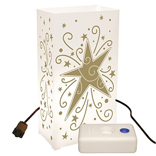 Lumabase 62810 Electric Luminaria Kit, 10.5" H x 6" L x 3.5" W, Stars