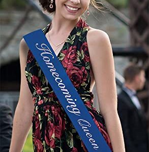 Anderson's Blue/Silver Homecoming King/Queen Coronation Set, Sashes With Foil Imprints, Crown, Tiara, Pins