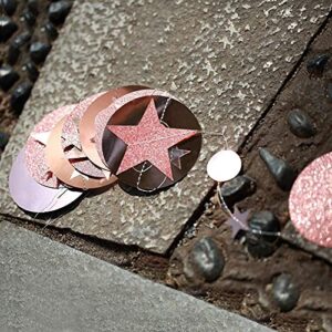 Glitter Rose Gold Black Circle Dot Garland Twinkle Little Star Party Decoration Hanging Banner Backdrop Decor Wedding/Birthday/Bday/Prom/Anniversary/Engagement/Hen Party/Bachelorette Party Supplies