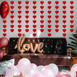 80 Red Felt Heart Garland Valentine Garland for Valentine's Day Wedding Birthday Party Supplies