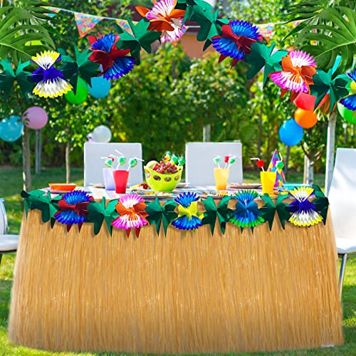 CHolic 2PCS Tropical Flower Garlands, 9.84FT Hibiscus Garland Tissue Flower Banner for Island Beach Party Tropical Luau Birthday Party Hawaiian Wedding Baby Shower Jungle Party Decorations