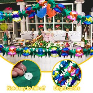 CHolic 2PCS Tropical Flower Garlands, 9.84FT Hibiscus Garland Tissue Flower Banner for Island Beach Party Tropical Luau Birthday Party Hawaiian Wedding Baby Shower Jungle Party Decorations