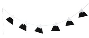 ella & max kids nursery decor mountain garland banner black felt bunting, woodland theme nursery, rustic nursery decor. handmade in usa.