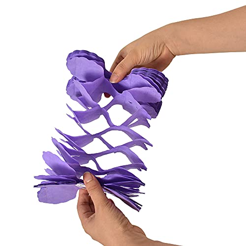 12 pcs Mermaid Four Leaf Clover Paper Garland 120ft Purple Lavender Party Streamers Tissue Flower Reusable Hanging Banner for Wedding Baby Bridal Shower Home Party Backdrop Decoration